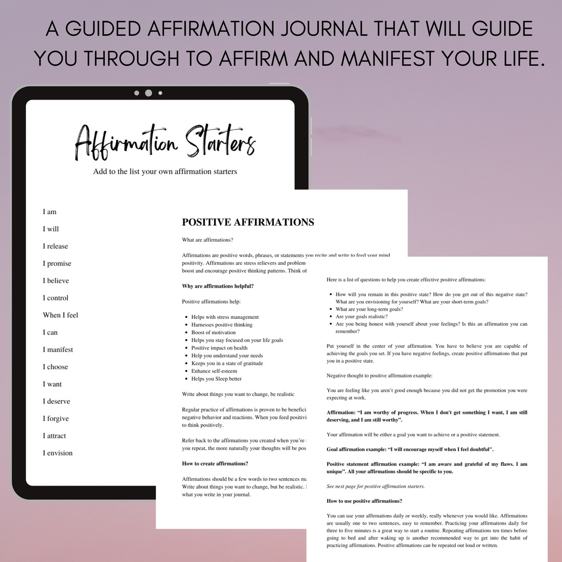 Digital Guided Affirmation Journal – Women Who Inspire
