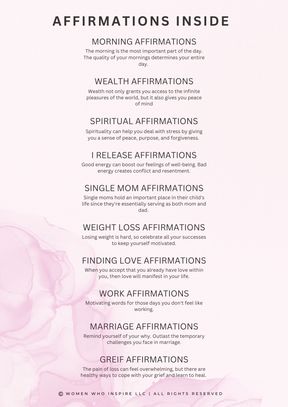 300+ Powerful Positive Affirmations E-book – Women Who Inspire